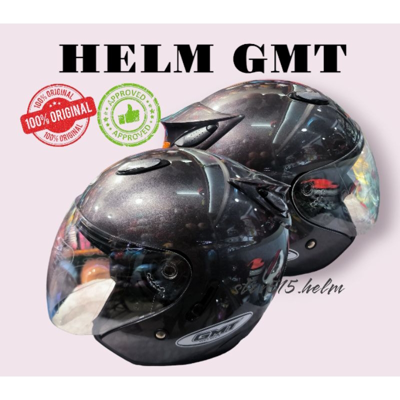Jual HELM MOTOR DUA KACA/HELM GMT CENTRO DOUBLE VISOR / HELM GMT HALF ...