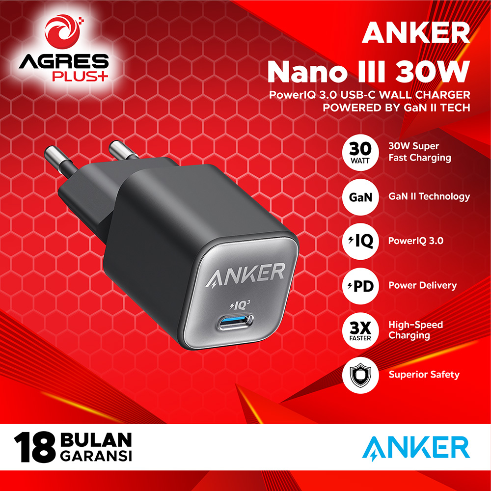 Jual ANKER Charger 511 Nano III Wall Charger 30W Type-C Super Fast - A2147 AGP | Shopee Indonesia