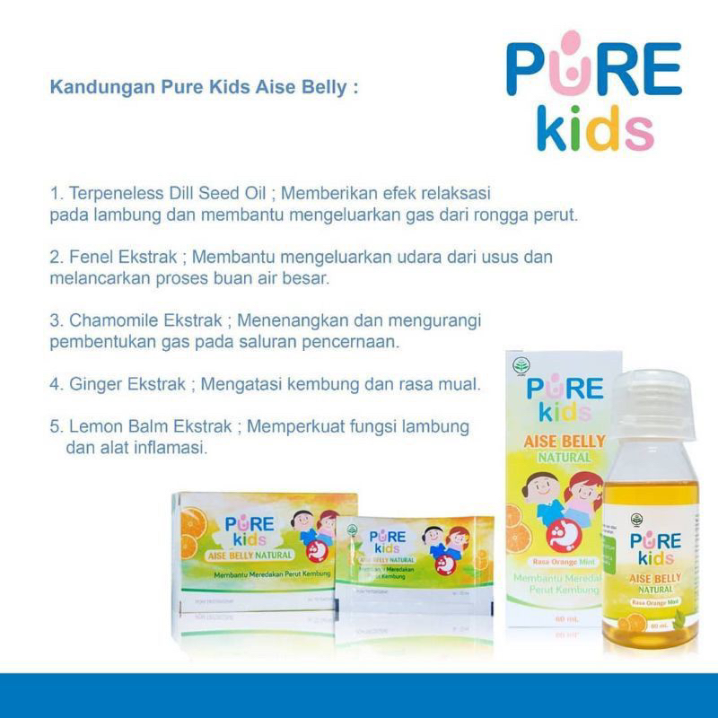 Jual PURE KIDS Pure Kids Aise Belly Kemasan Botol 60ml & Sachet 10x10ml ...
