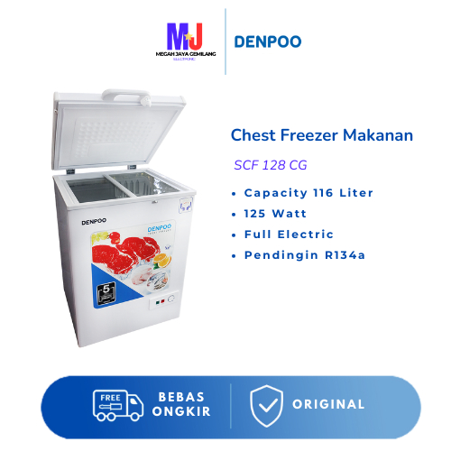 Jual DENPOO Chest Freezer Box 116 Liter - SCF 128 CG | Shopee Indonesia