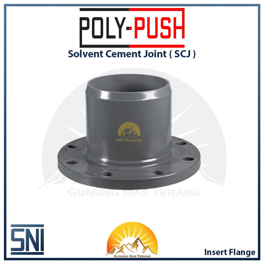 Jual Polypush Flange Spigot PVC M SNI Solvent Cement SCJ 90 mm 3" Pipa ...