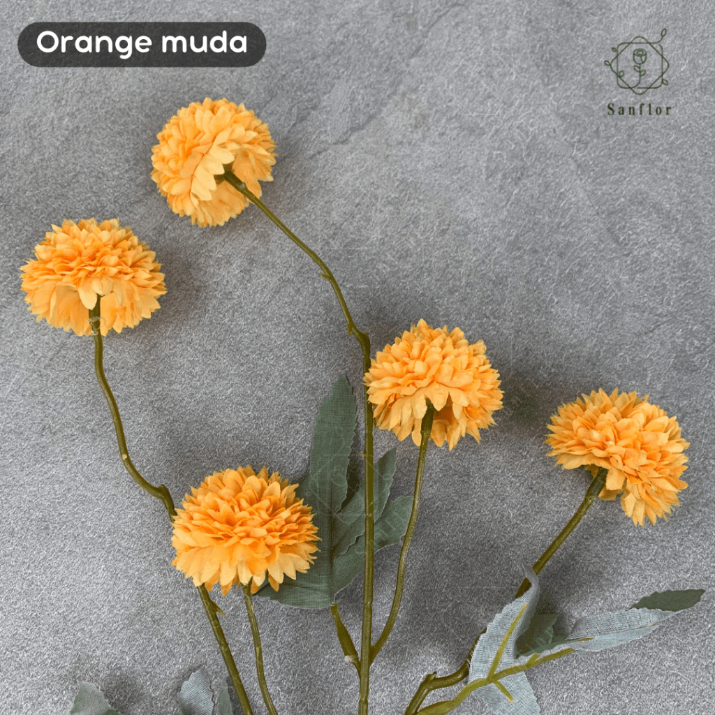 Jual BUNGA POMPOM K5 ARTIFICIAL FLOWER BAHAN KAIN PINGPONG CHRYSAN ...