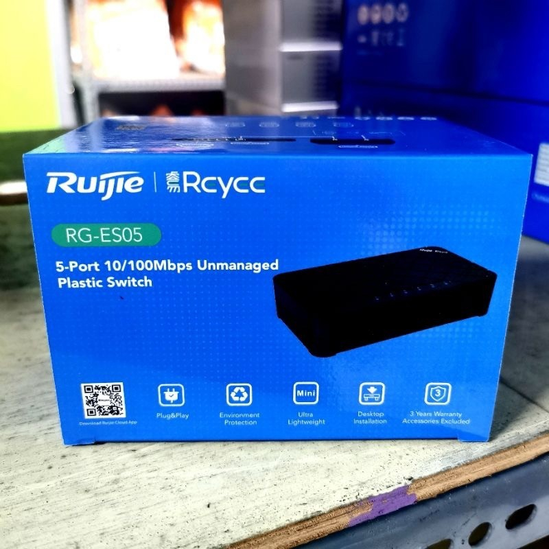 Jual Ruijie Reyee RG-ES05 5port plastik 10/100Mbps unmanage switch ...