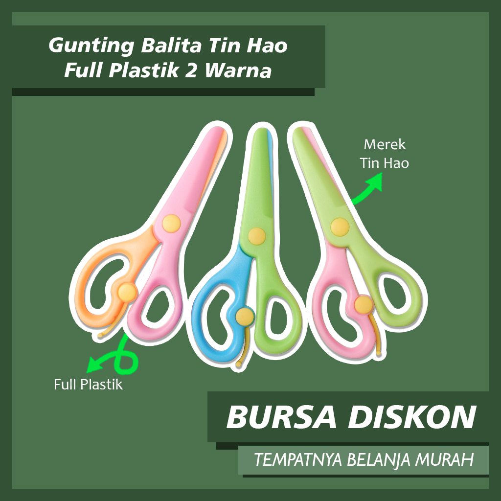 Jual Gunting Balita Kids Tin Hao Full Plastik 2 Warna Gunting kertas ...