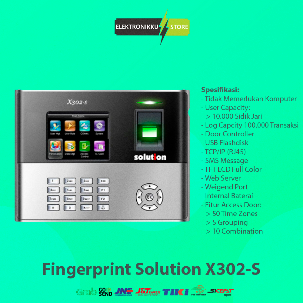 Jual Mesin Absensi Fingerprint Solution X302-S Absen Absensi Sidik Jari ...