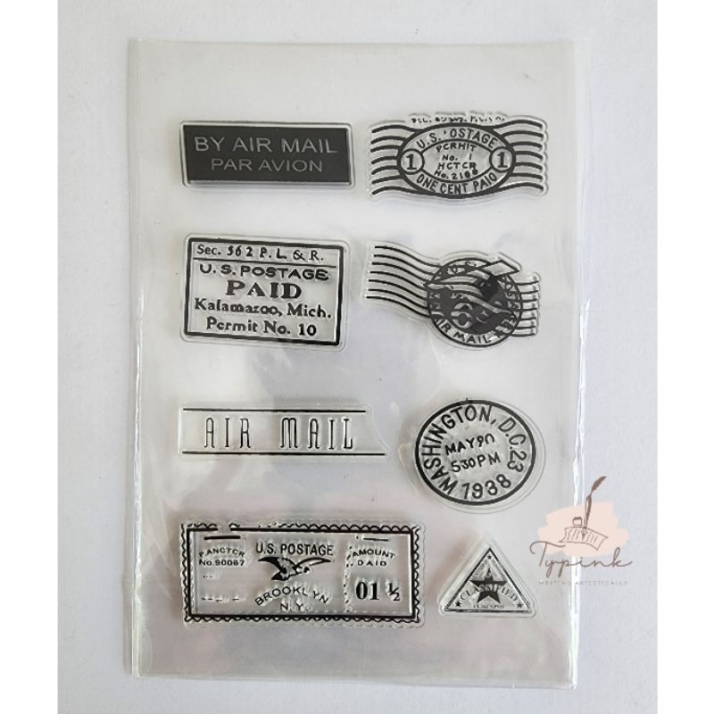 Jual CLEAR SILICONE POSTAGE AIRMAIL RUBBER STAMPS SET STEMPEL SEGEL POS ...