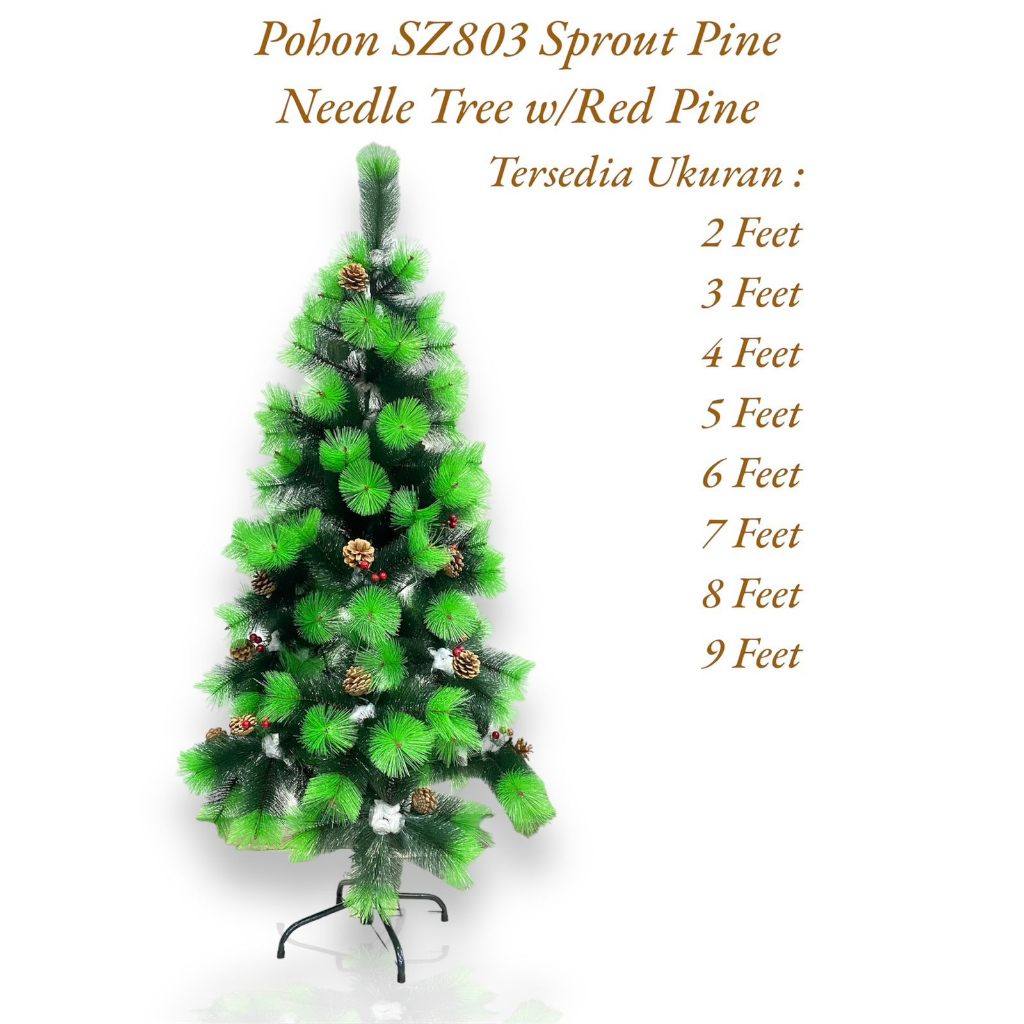 Jual Sprout Needle Pine Tree With Red Pine 150cm - Pohon Natal | Shopee ...