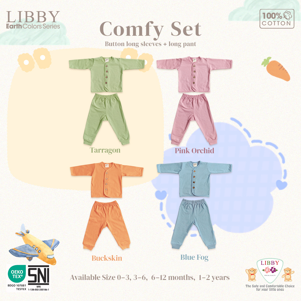 Jual LIBBY COMFY SET EARTH COLOR SERIES Setelan Panjang Kancing Depan ...