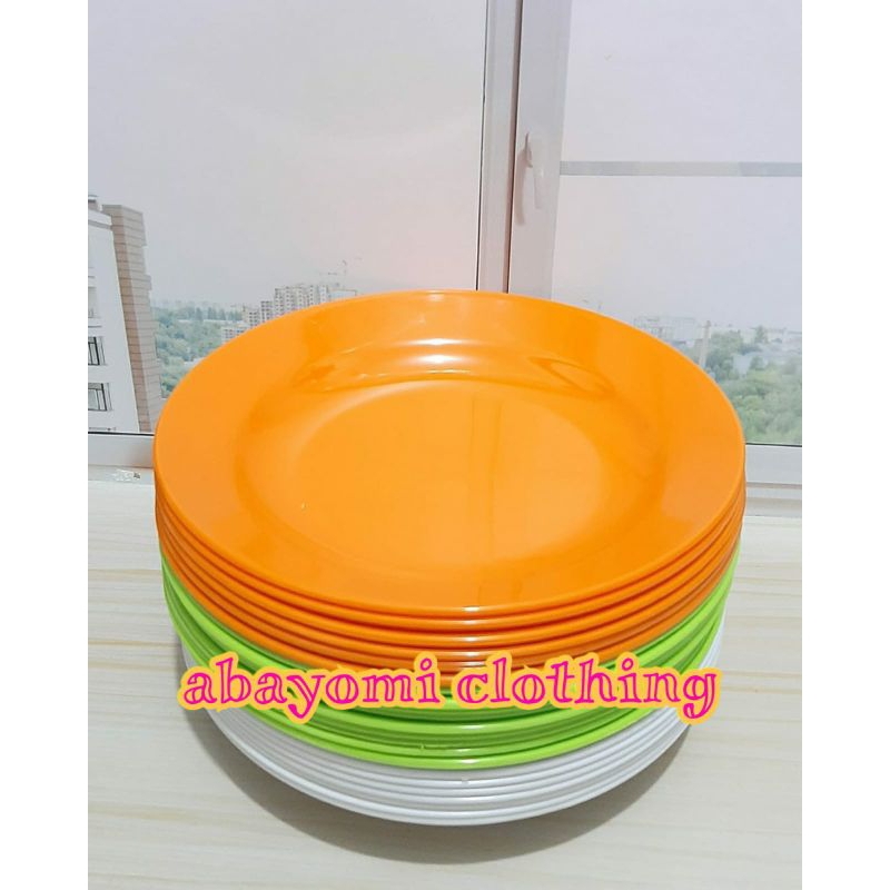 Jual 1 LUSIN PIRING MAKAN 9 INCH SEMI MELAMIN SSJ PLASTIK TEBAL FOOD ...