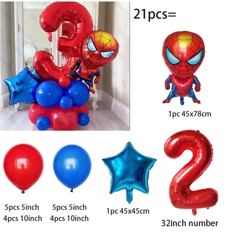 Jual PAKET BALON STAND SPIDERMAN ANGKA MERAH | Shopee Indonesia