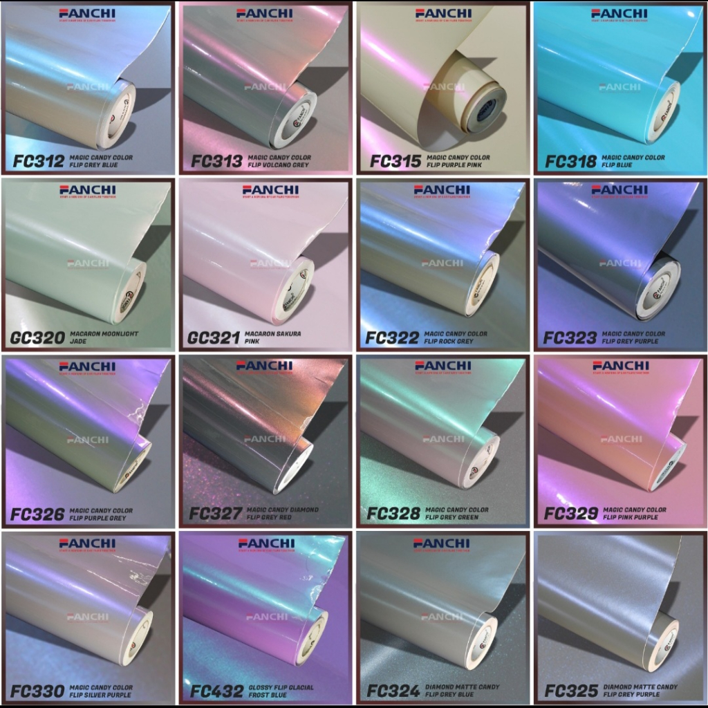Jual 50cm Sticker Fanchi Magic Candy Flip Color Series Premium Wrap per ...