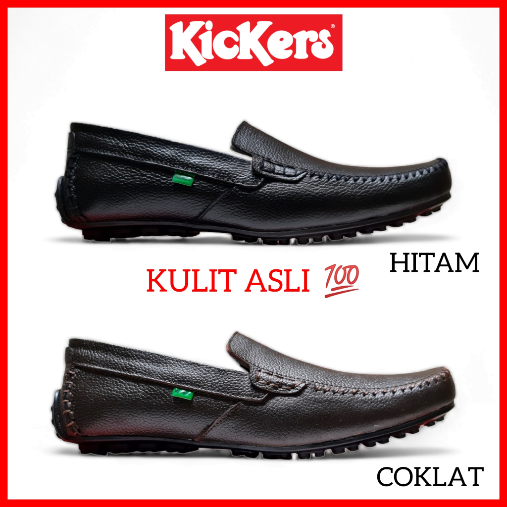 Jual SEPATU PANTOFEL PRIA KICKERS SLIP ON KULIT ASLI / SEPATU KERJA ...