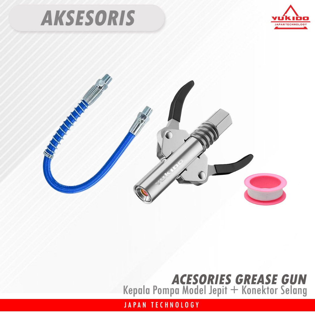 Jual KEPALA POMPA GEMUK POMPA GREASE GUN KONEKTOR + SELANG - Grease Gun ...