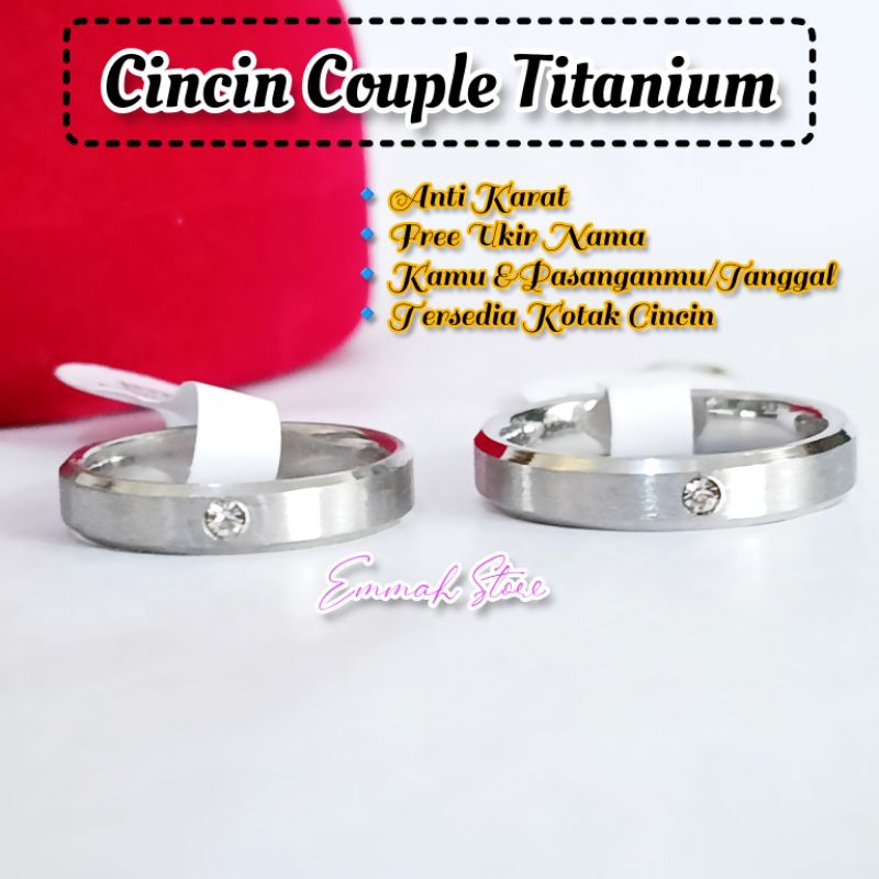 Jual Cincin Couple Pasangan Silver Tunangan Ukir Nama Ring Pria Wanita ...