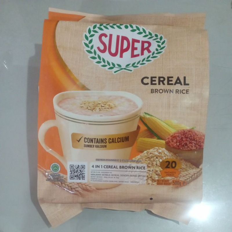 Jual Cereal Brown Rice dengan beras merah 4 in 1 merek SUPER isi 20 ...