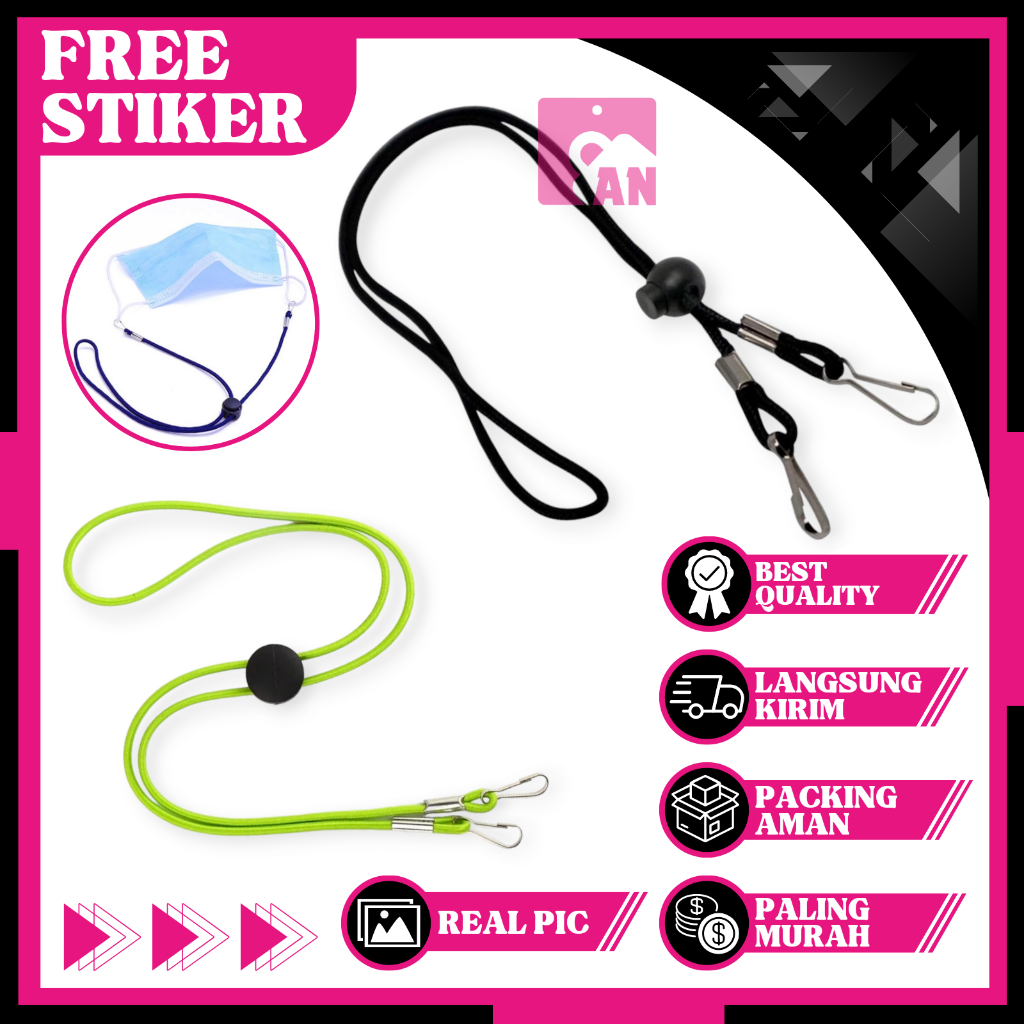 Jual 1PCS Strap Tali Masker Hijab Kalung 2in1 Dewasa Motif Simple Polos ...