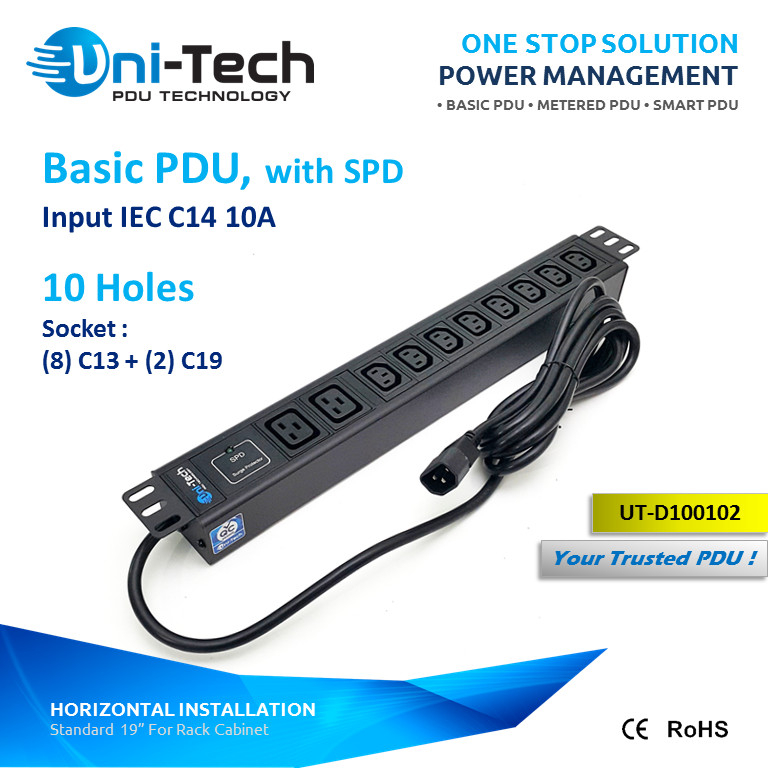 Jual PDU Rack Socket C13 C19 (Mix) - Basic PDU 10 Outlet / Ports ...