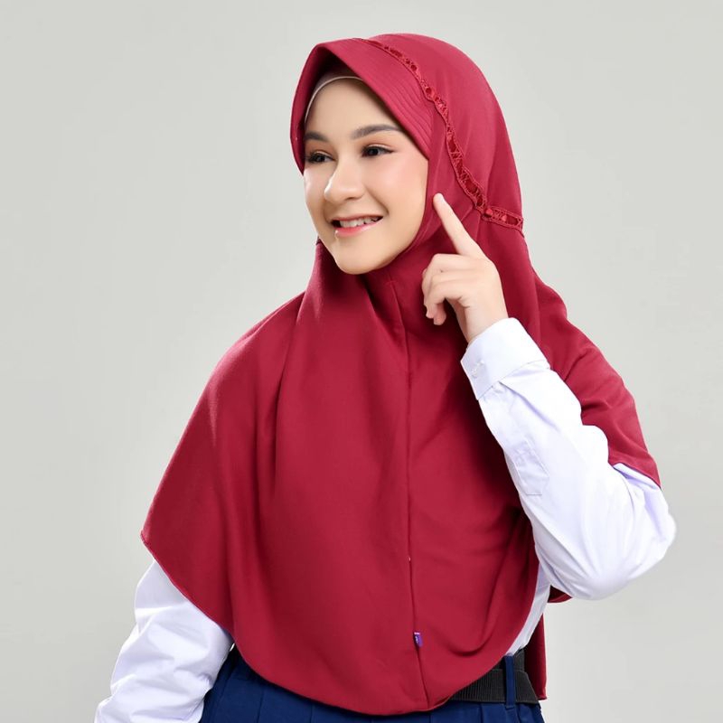Jual Jilbab sekolah SD/SMP/SMA serut | Shopee Indonesia
