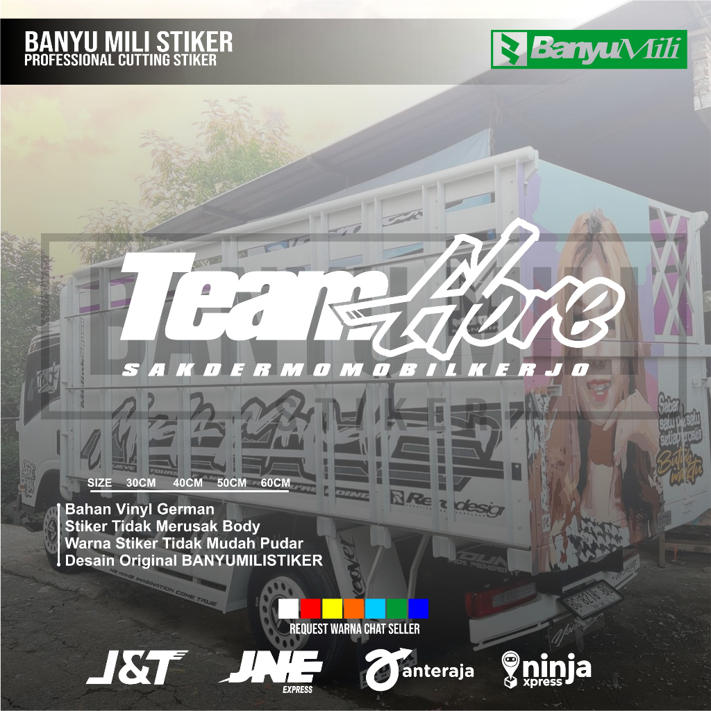 Jual Stiker kaca team hore cutting variasi mobil pickup truk sticker ...