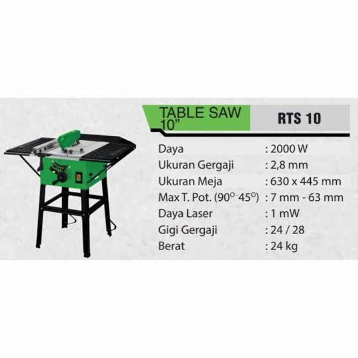 Jual RYU TABLE SAW RTS 10 Meja / gergaji meja potong kayu 10" | Shopee ...
