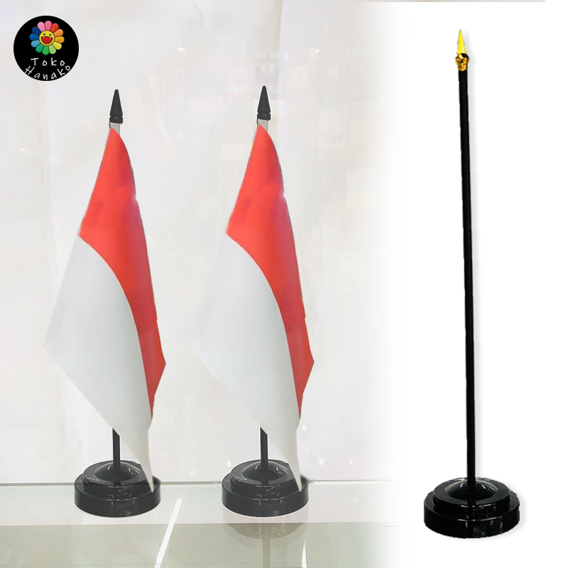 Jual (Murah-Grosir) Bendera merah putih + tiang meja satu set /Bendera ...