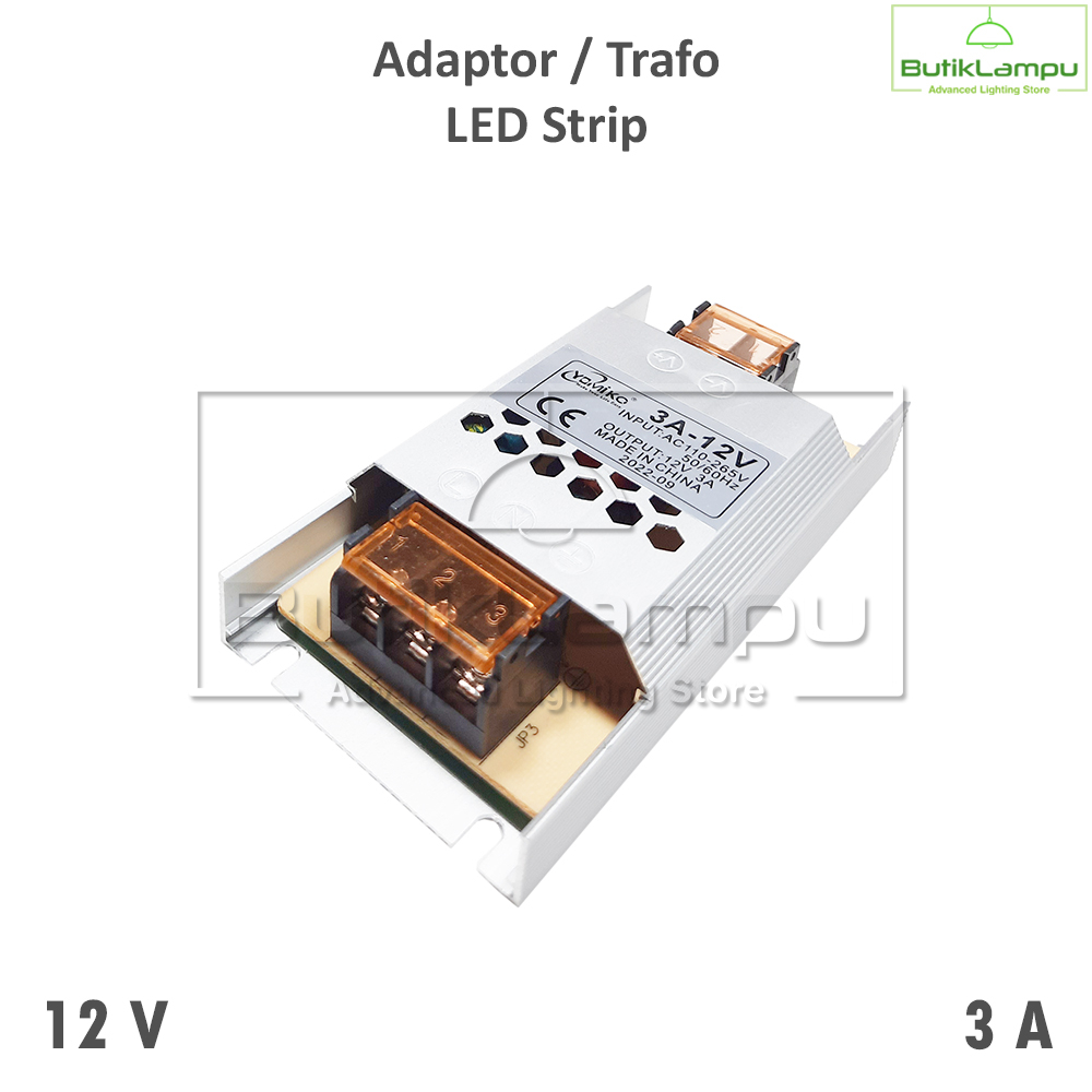 Jual Power Supply Adaptor Slim 12 Volt 3 Ampere Trafo Ledstrip 12V 3A ...