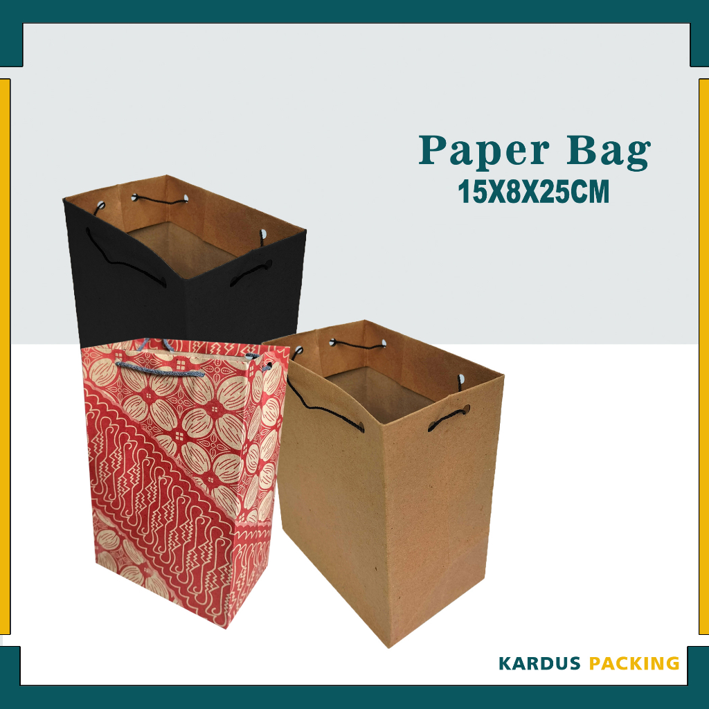 Jual Paper Bag 15X8X25 (PAKET 12 PCS) / Tas Kertas / Tas Kado / Tas ...