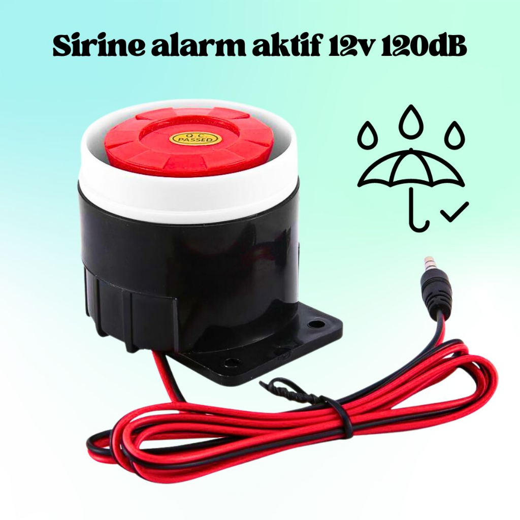Jual Sirene Alarm High Decibel Active Buzzer 12V DC Security Safety ...