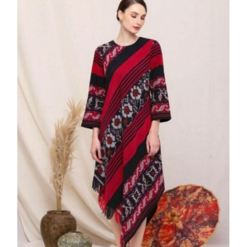 Jual Dres Tenun Ikat Asli, Baju Dres Tenun, Baju Etnik Wanita, Dres Batik, Dress Tenun_Az 0.3 ...