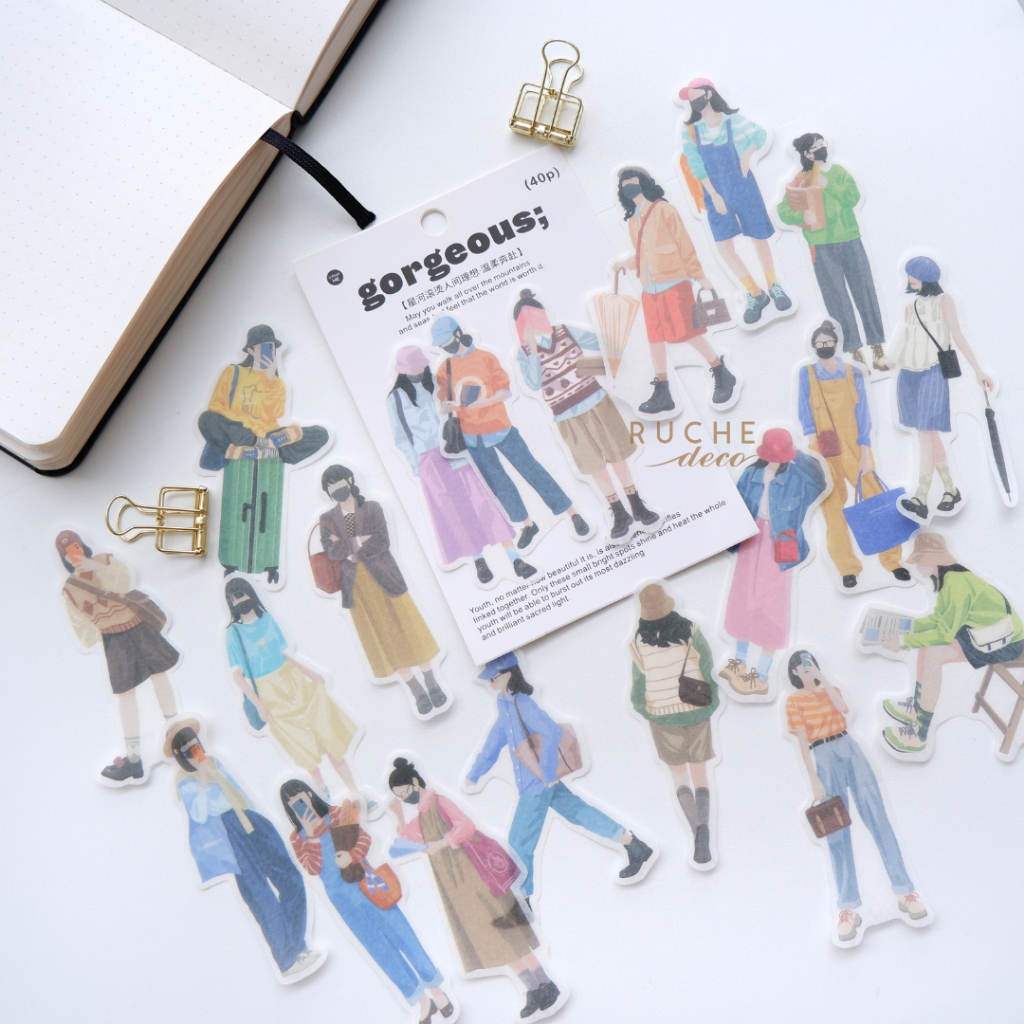 Jual RUCHE DECO - People Sticker Pack 3 / Girl Sticker / OOTD Sticker ...