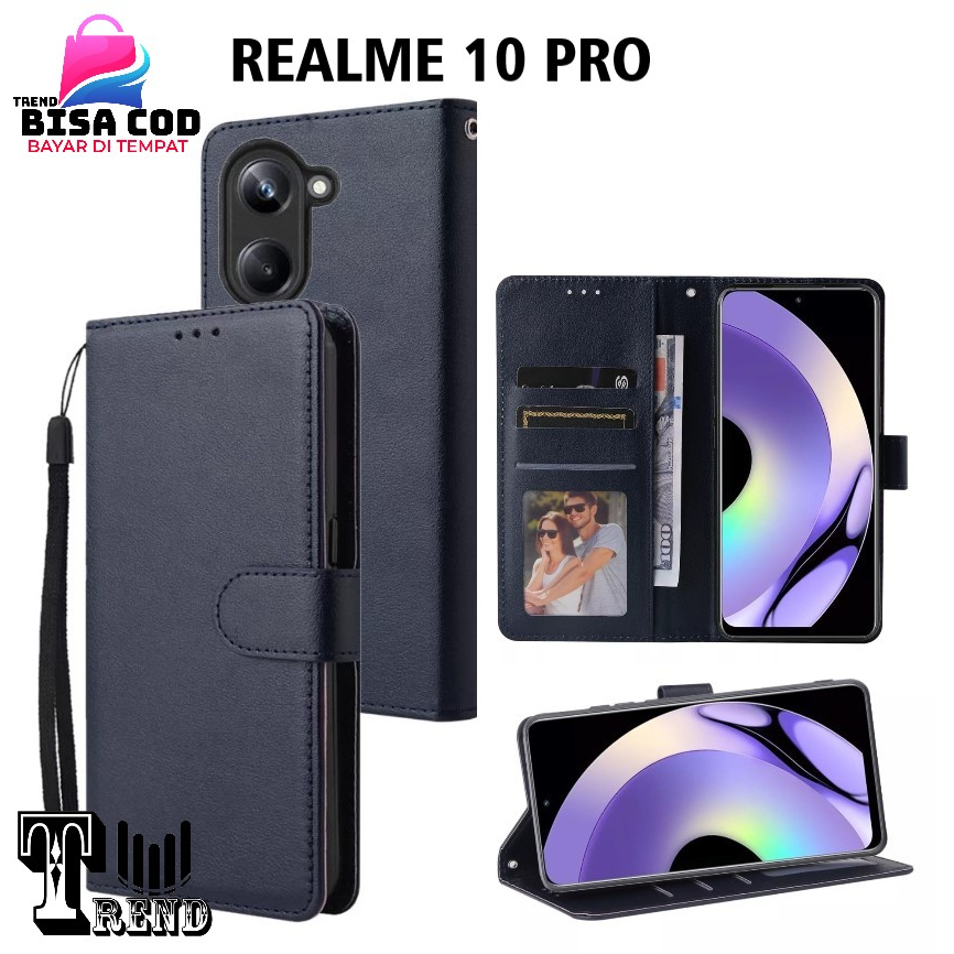 Jual LEATHER CASE FLIP REALME 10 PRO - FLIP CASE KULIT UNTUK REALME 10 ...