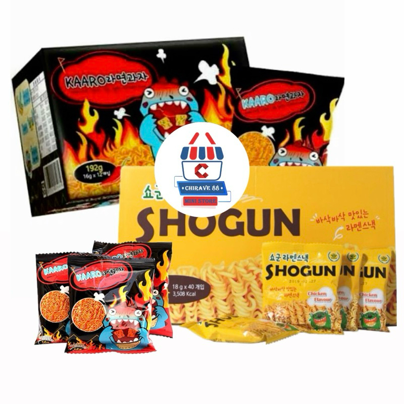 Jual Shogun Kaaro Mie Kremes Snack Korea - Shogun Chicken - Kaaro Spicy ...