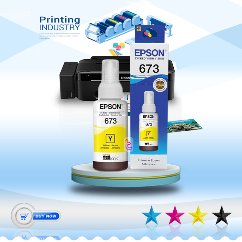 Jual TINTA PRINTER EPSON 673 YELLOW SERIES L800 L805 L850 L1800 | Shopee Indonesia