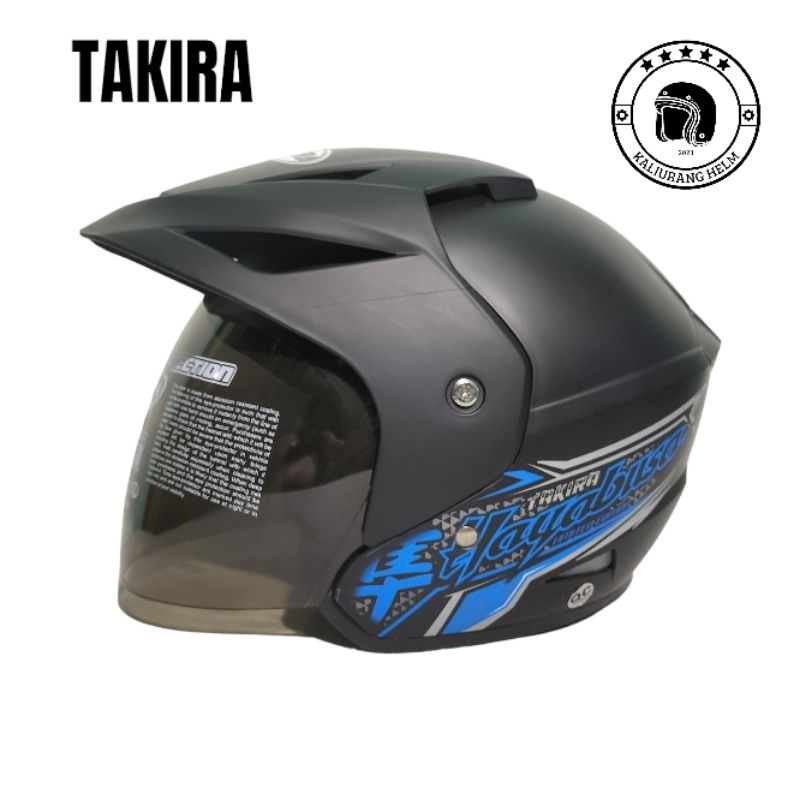 Jual HELM MOTOR SNI TAKIRA SOLID HITAM DOFF HAYABUSA HELM HALF FACE ...