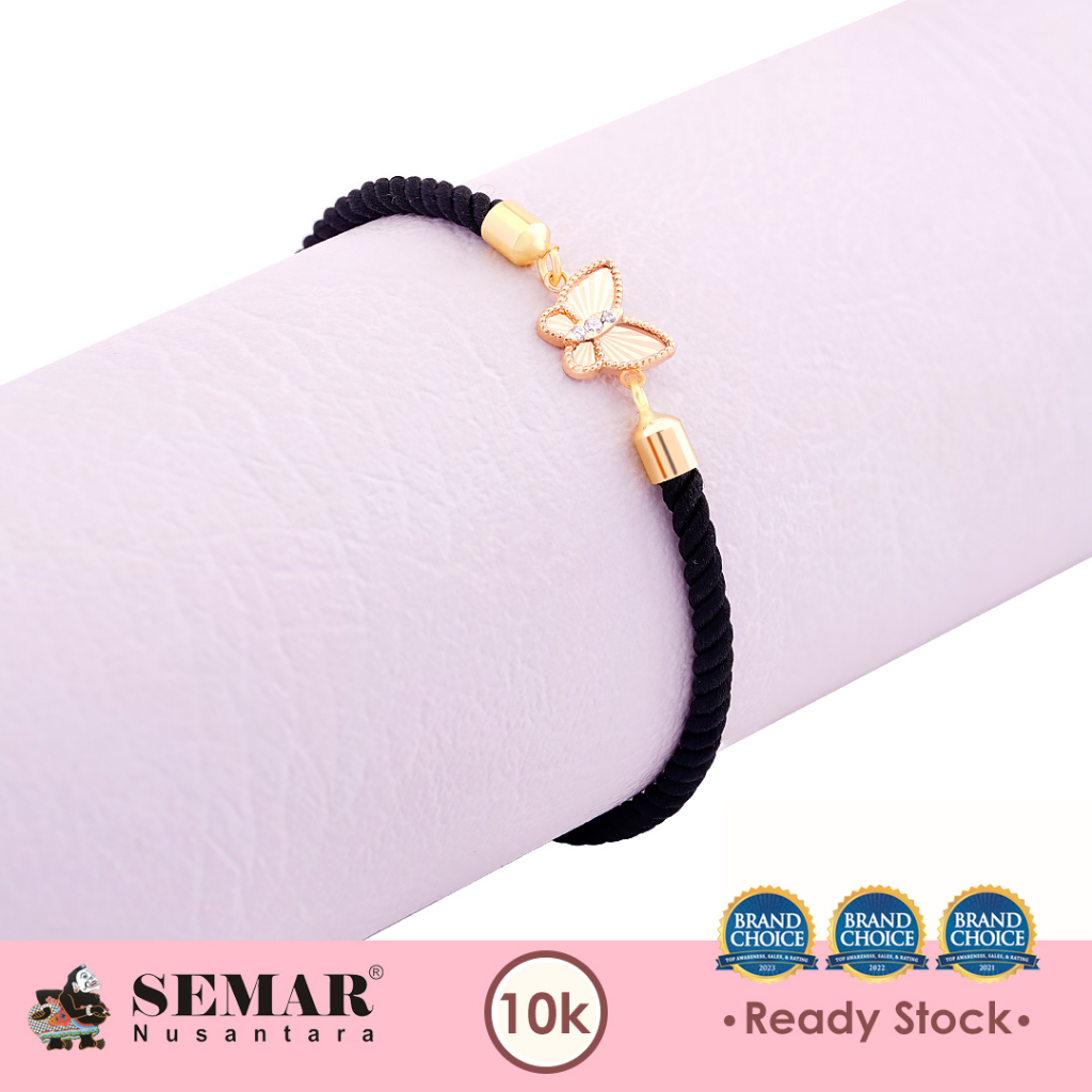 Jual Gelang Tali Emas Zelia Butterfly Gold 10K Semar Nusantara | Shopee ...