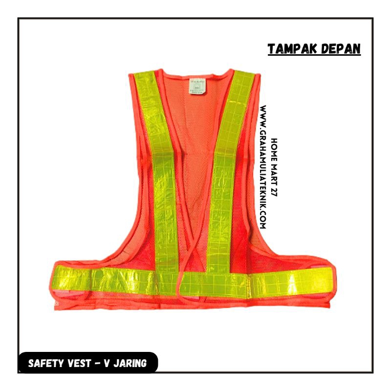 Jual Safety Vest V Jaring / Rompi Proyek Jaring V Guard Jala / Rompi ...