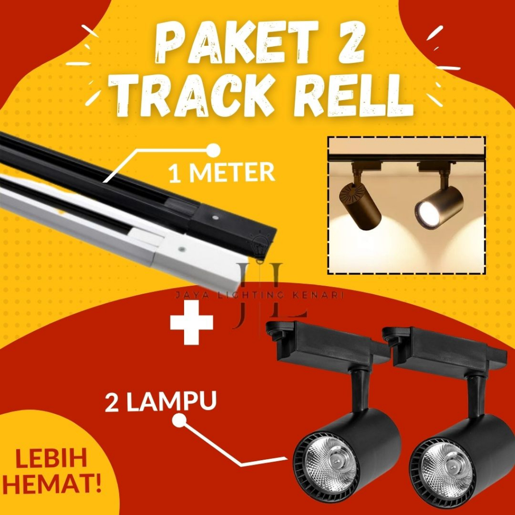 Jual LAMPU RELL TRACK LED SPOTLIGHT 10W 20W 30W / LAMPU TRACK RELL 1 ...