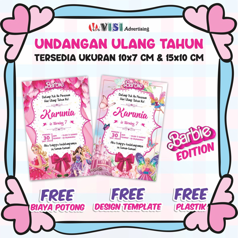 Jual UNDANGAN ULANG TAHUN ULTAH ANAK BARBIE | Shopee Indonesia