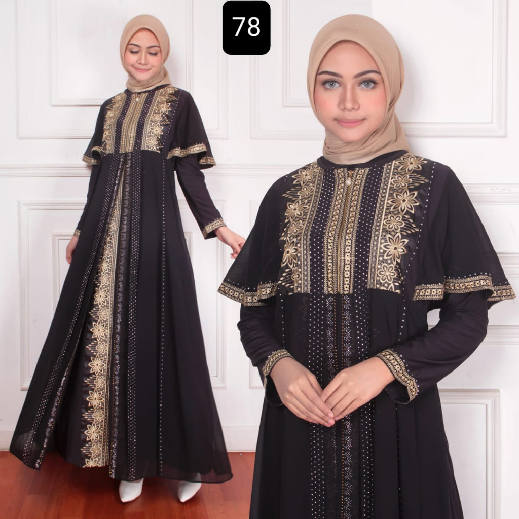 Jual Abaya premium terbaru gamis arab abaya turkey bordir 78 | Shopee ...
