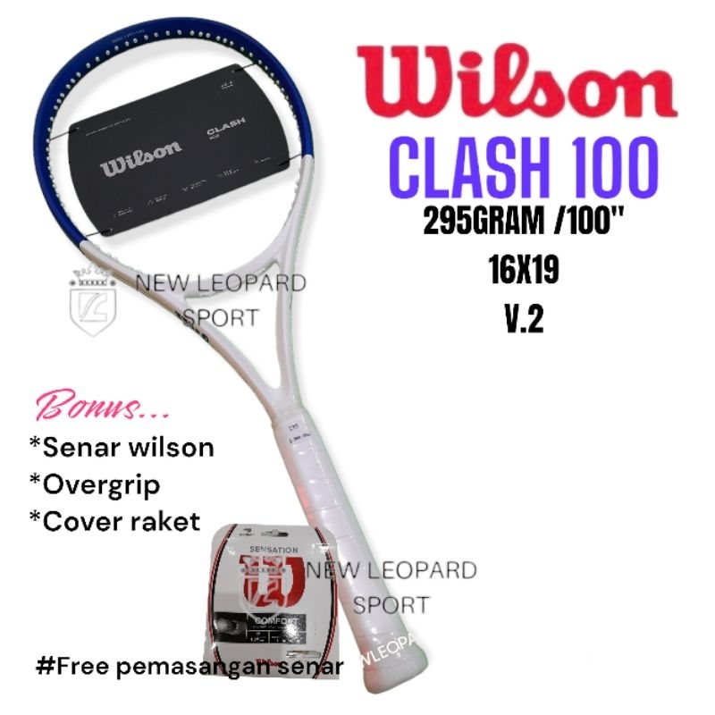 Jual Raket tenis wilson Clash 100 us open 295gram V2 | Shopee Indonesia