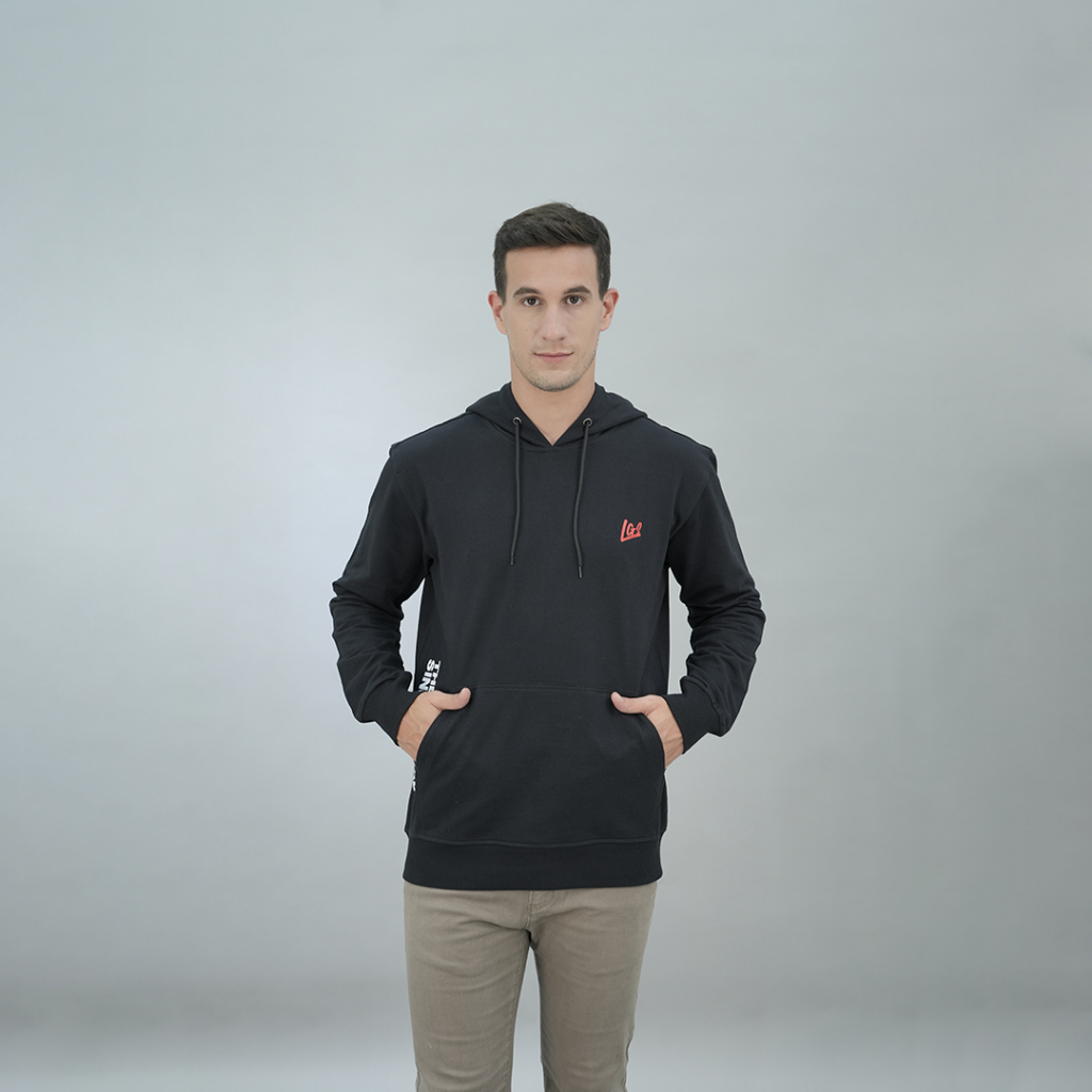 Jual LGS Street - Hoodie Casual Pria Lengan Panjang Motif Polos Hitam ...