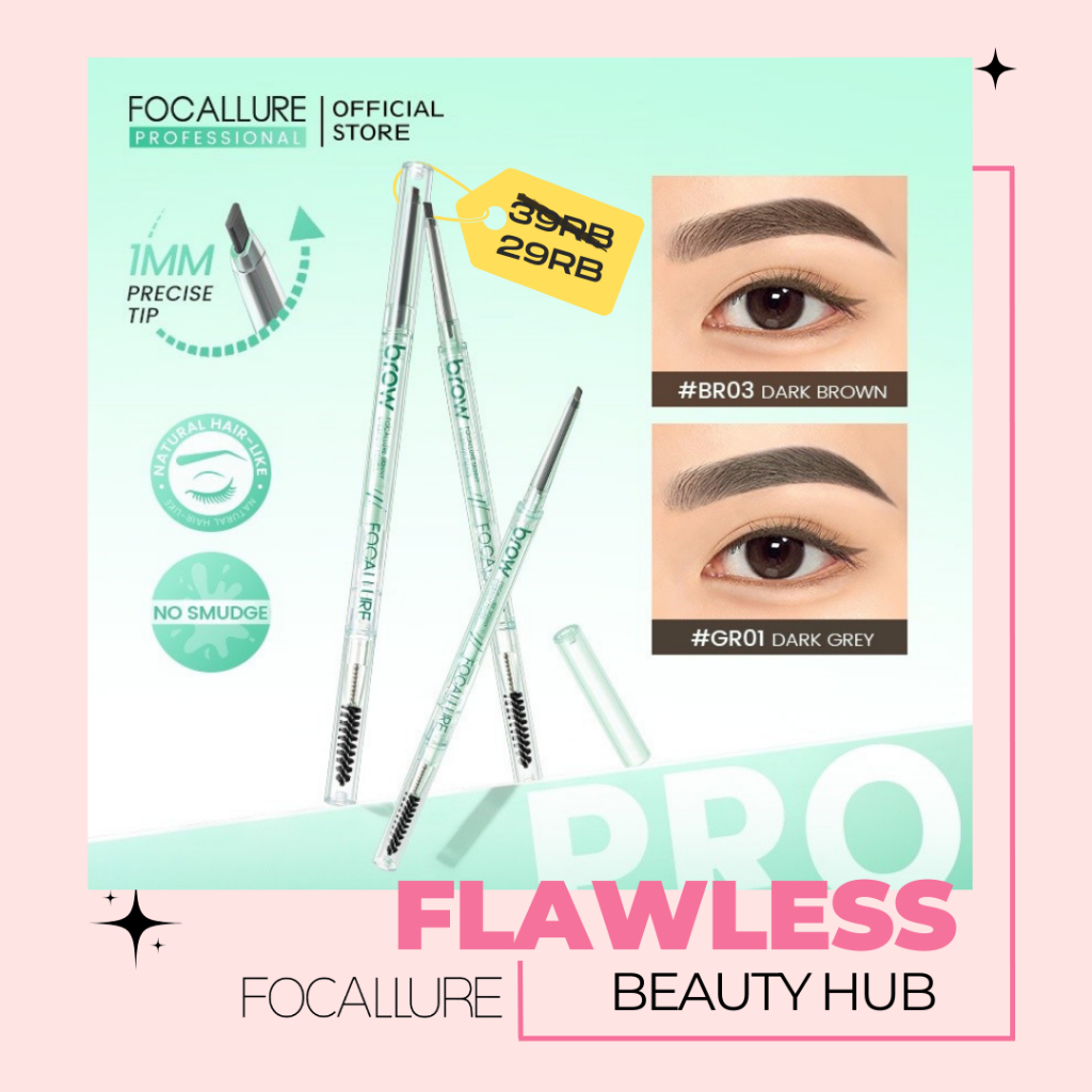 Jual FOCALLURE Pro-slim Eyebrow Pencil 1MM Precise Defining Pensil Alis ...