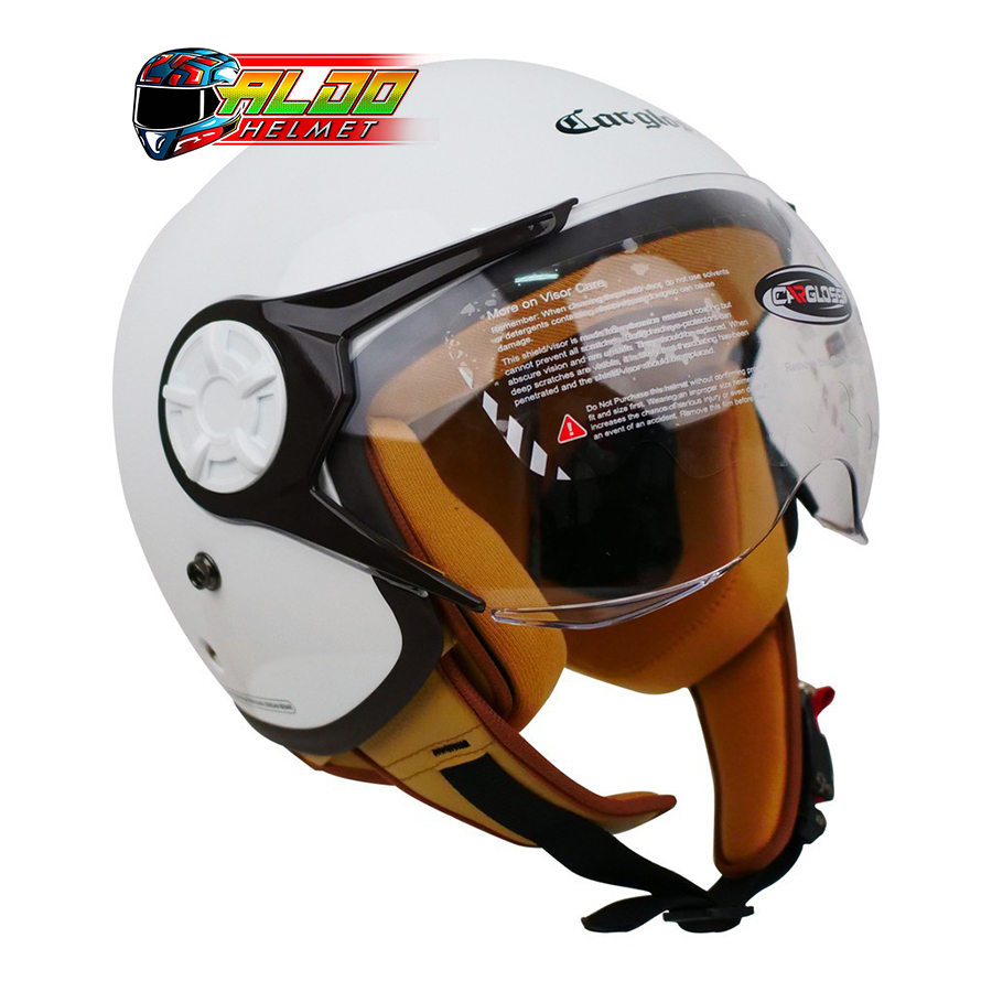 Jual HELM CARGLOSS YRH HIJAB ORIGINAL / HELM CARGLOSS YRH SOLID WHITE ...
