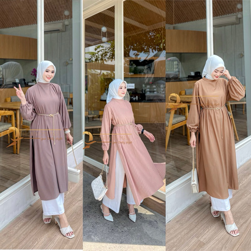Jual LONG TUNIK KNIT CATHERINE JUMBO / Long tunik knit hornet LD 130cm ...