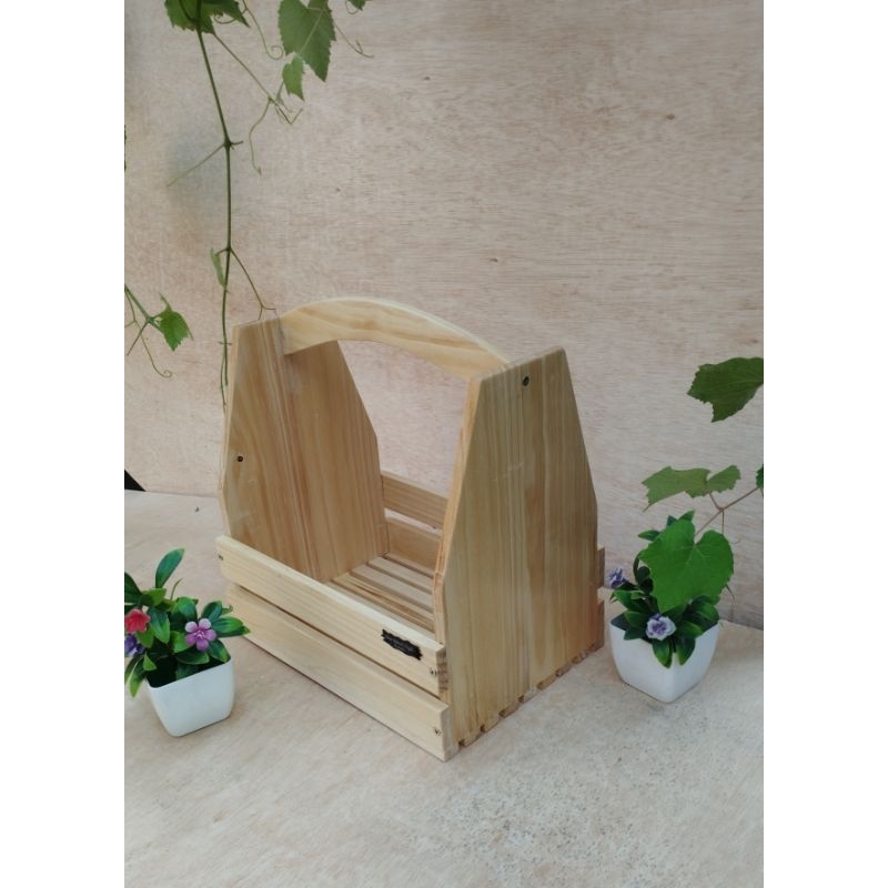 Jual Rak jinjing kayu/rak buah/rak kueh/tempat parsel/keranjang kayu ...