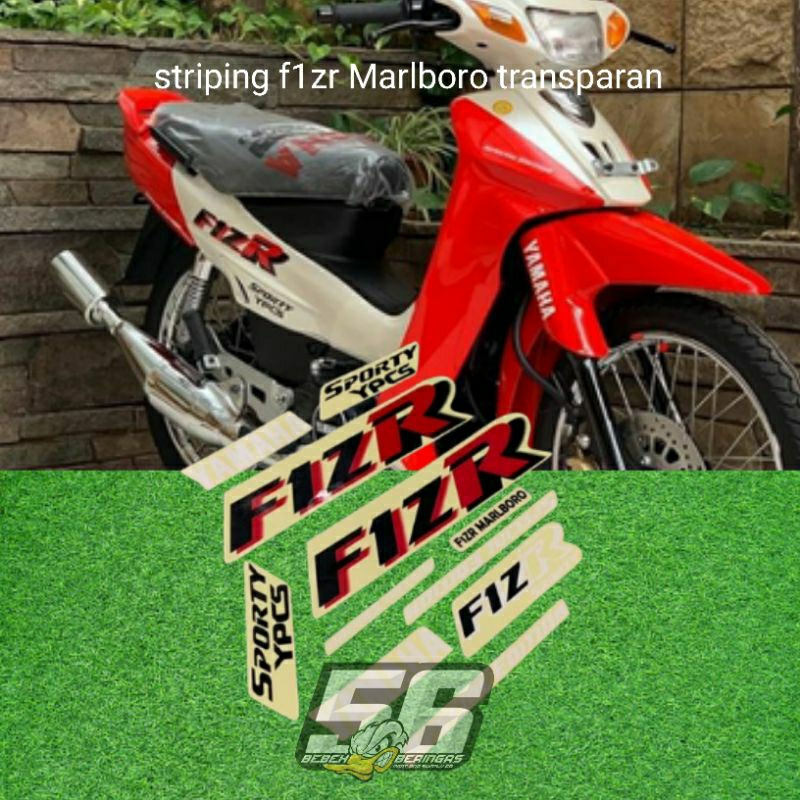 Jual striping stiker fizr f1zr Marboro merah putih transparan | Shopee ...