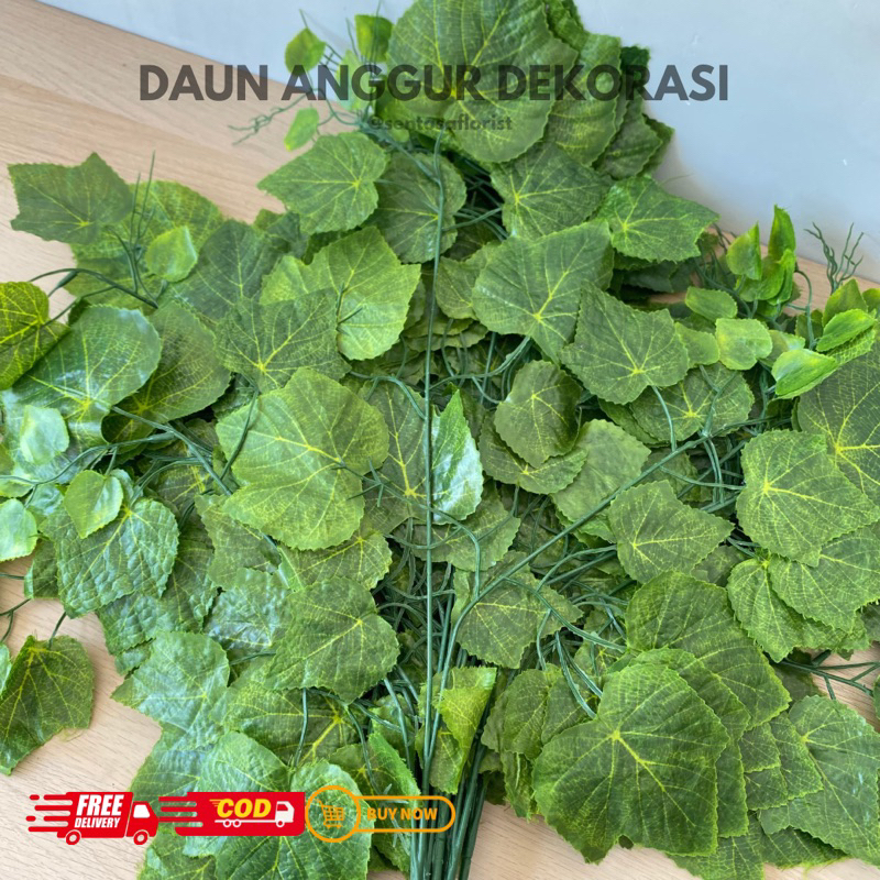 Jual DAUN ANGGUR DEKORASI/DAUN DEKORASI/DAUN ARTIFICIAL IMPORT | Shopee ...