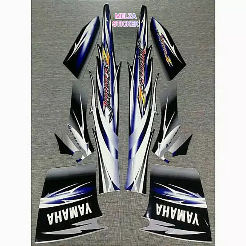 Jual Stiker Striping Motor JUPITER Z 2007 CW HITAM SILVER Sticker Lis ...