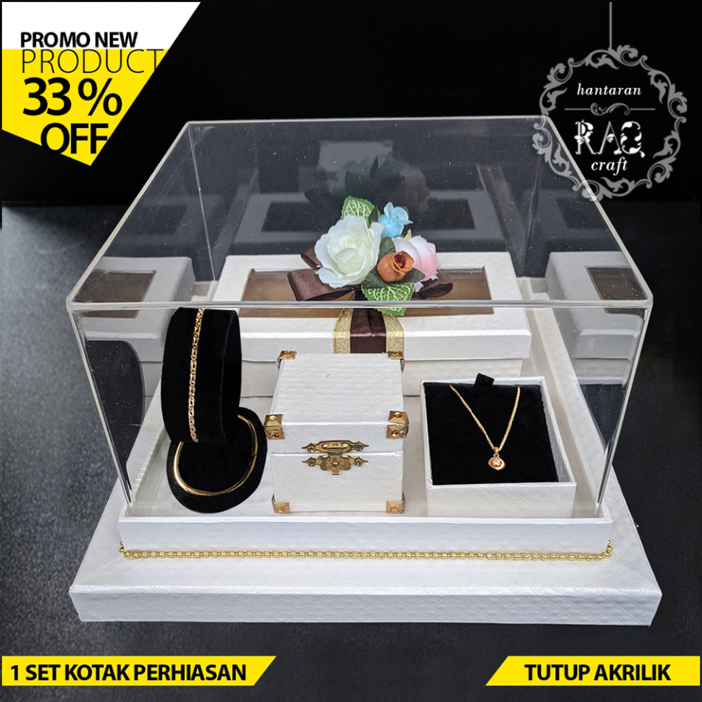 Jual KOTAK MAHAR PERHIASAN TUTUP AKRILIK, KOTAK UANG SESERAHAN, CINCIN, GELANG & KALUNG, BOX ...