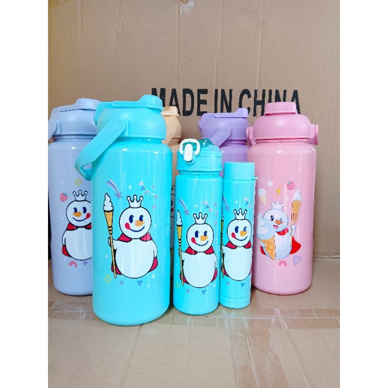 Jual botol viral 3in1 karakter mixue 2000ml+900ml+300ml 1 set 3 pcs botol gratis stiker 3D+2D ...